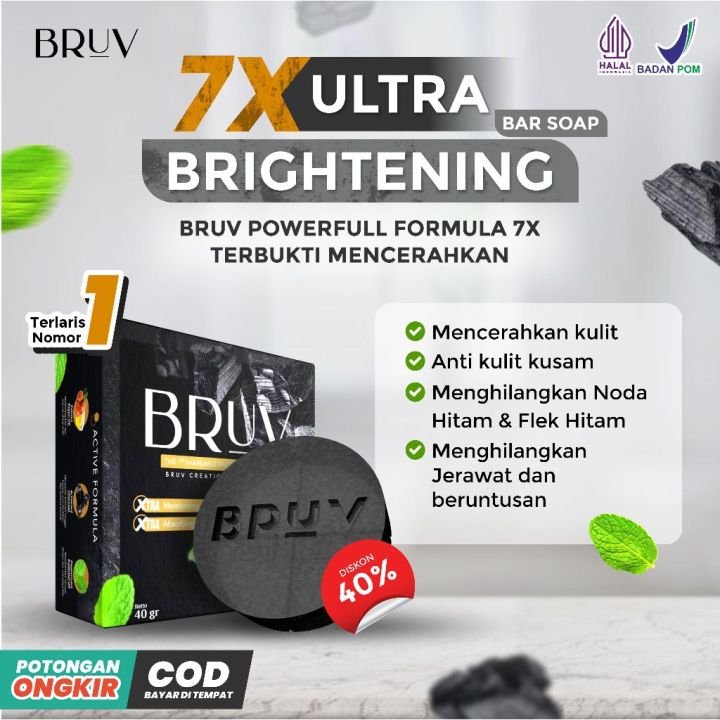 BRUV Brightening Soap 40g For Men - Sabun Cuci Muka Pria Kulit Kusam ...