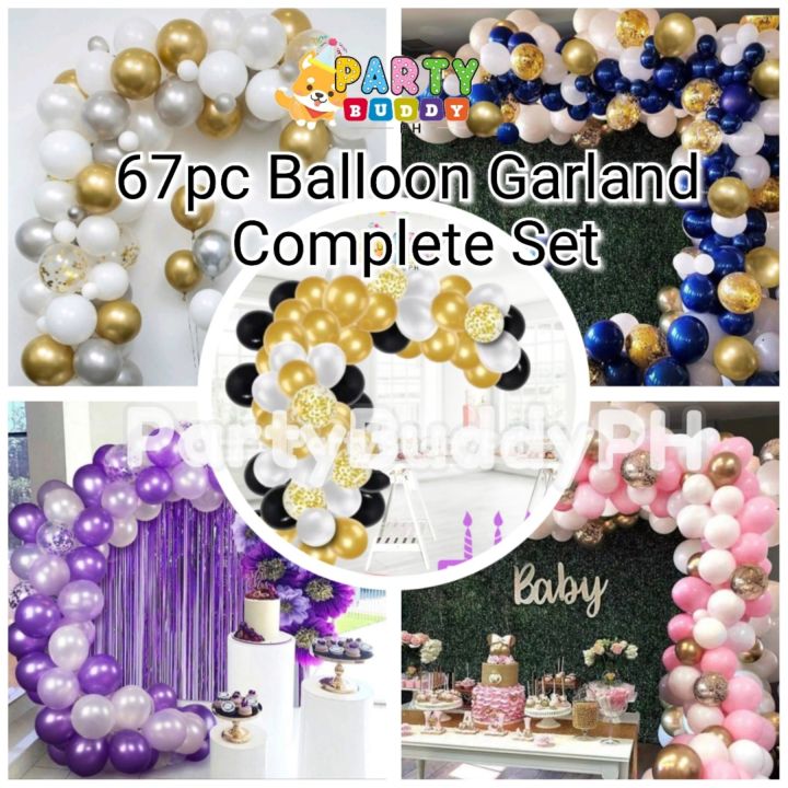 67pcs TrIcolor Balloon Confetti Set sold by Partybuddyph | Lazada PH