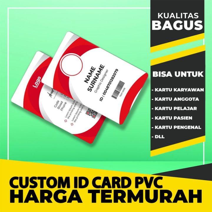 Cetak ID Card / Plastic PVC / Kartu Member / ID Card Karyawan 2 SISI ...