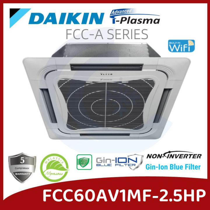 Ceiling Cassette 2.5HP DAIKIN R32 SkyAir FCC60AV1MF Non Inverter FCC60A Air Conditioner FCC-A ...