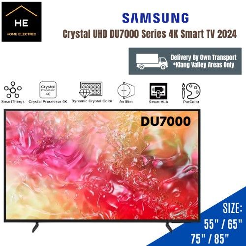 SAMSUNG 65" / 50" / 55" / 43" Inch DU7000 Series 4K UHD Smart TV TV Set ...