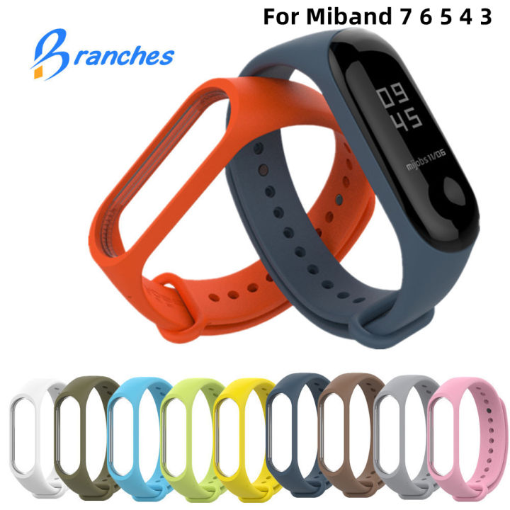 สร้อยข้อมือซิลิโคนสำหรับวง Xiaomi 3 4 5 6 7 สร้อยข้อมือสีเปลี่ยนสายรัด