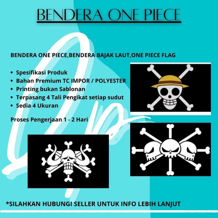 Bendera One Piece Bendera Logo Bajak Laut One Piece Flag Wall Decor ...