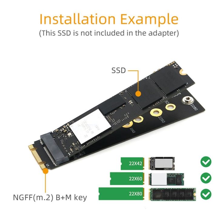 M.2 (NGFF) Key B+M to Key M Adapter New Version M.2 NGFF SSD Adapter ...