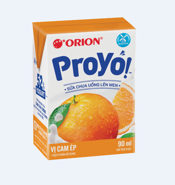 Sữa Chua Uống Lên Men ORION Proyo! Hương Cam Ép (Lốc 4 Hộp - Nhỏ ...