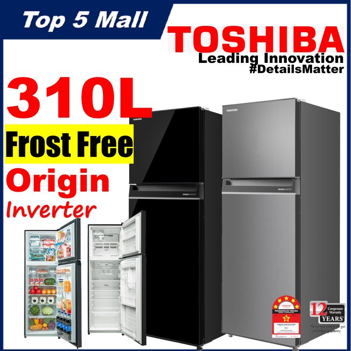 TOSHIBA (203L/220L/270L/310L) 2 Door Inverter 5 STAR Fridge ...