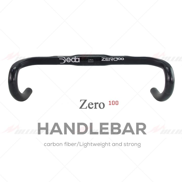 DEDA Zero 100 UD สีดำเงา + แมตต์คาร์บอนไฟเบอร์31.8มม. มือจับจักรยานเสือหมอบอะไหล่รถจักรยานแฮนด์ ...