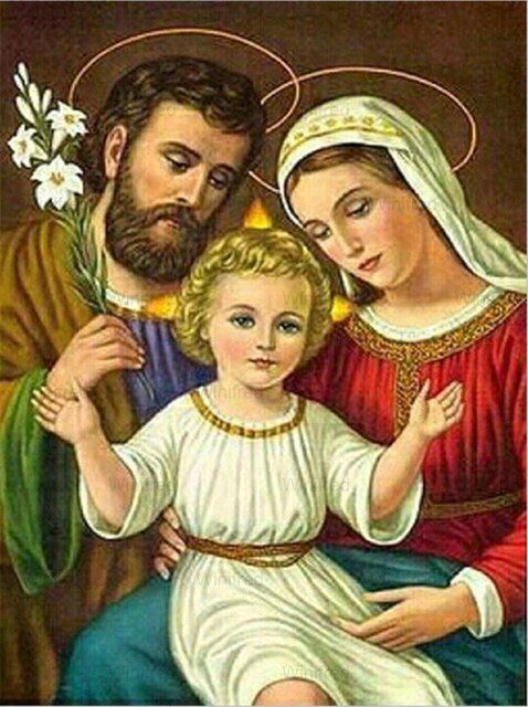 Painting Portrait of Holy Family Religion Wall Decor Picture For ...