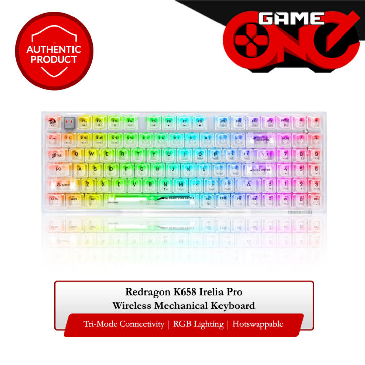 Redragon K658 Irelia Pro RGB Hot-Swappable Tri-Mode Wireless Mechanical ...