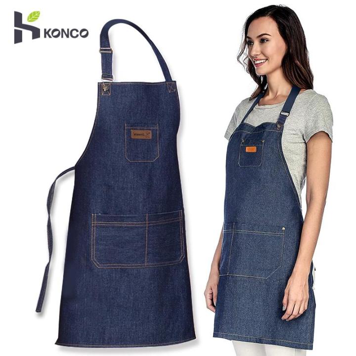 Konco Woman Men's Chef Cooking Aprons Cowboy Simple Antifouling Uniform ...
