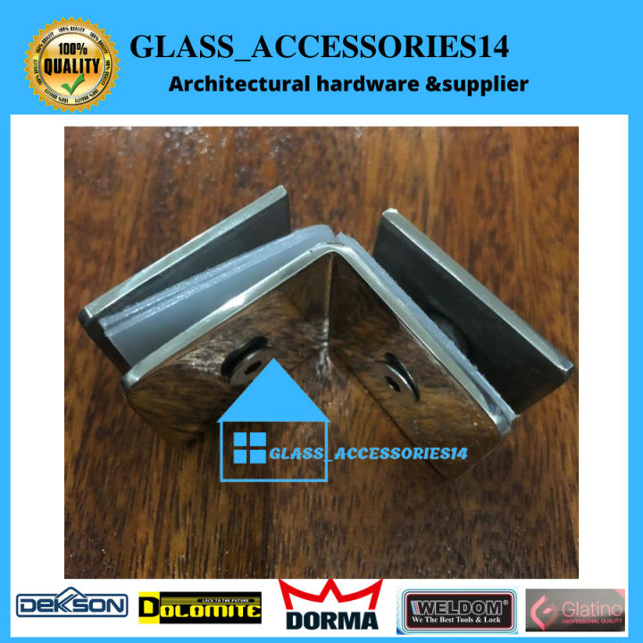 GLASS CLIP CONNECTOR KACA KE KACA STENLISH STELL-KACA KETEMU KACA ...