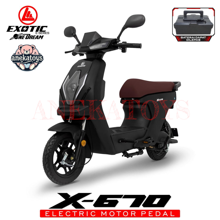 Sepeda Listrik Exotic X670 Ebike Motor Pedal Baterai 48V12ah Motor ...