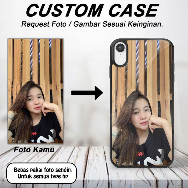 Softcase Kaca Custom Foto atau Gambar sendiri Casing handphone For All ...