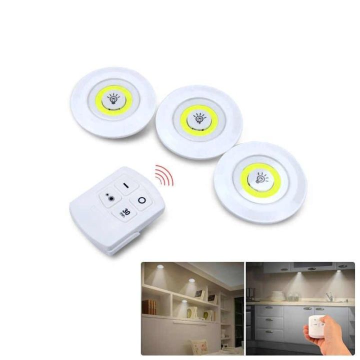 LED light with remote control 3 pieces set cabinet / wardrobe emergency ...