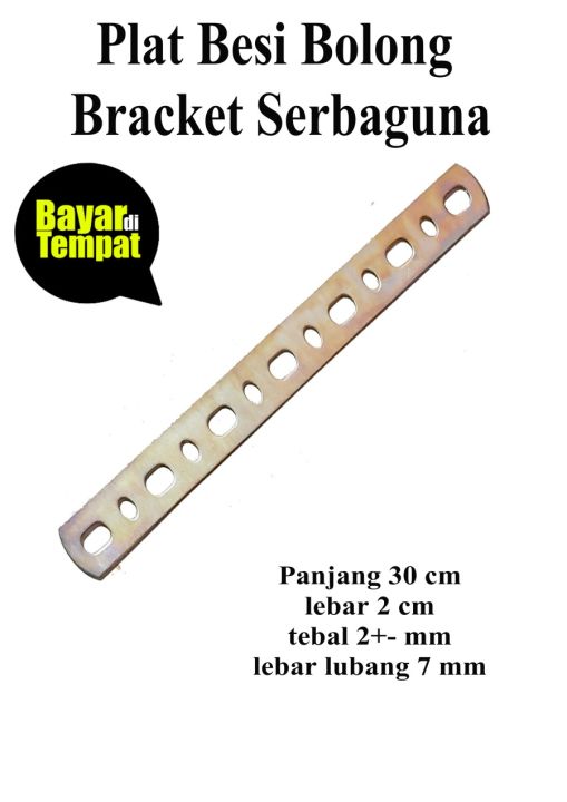 Plat bracket breket bolong lobang lubang besi SERBAGUNA | Lazada Indonesia