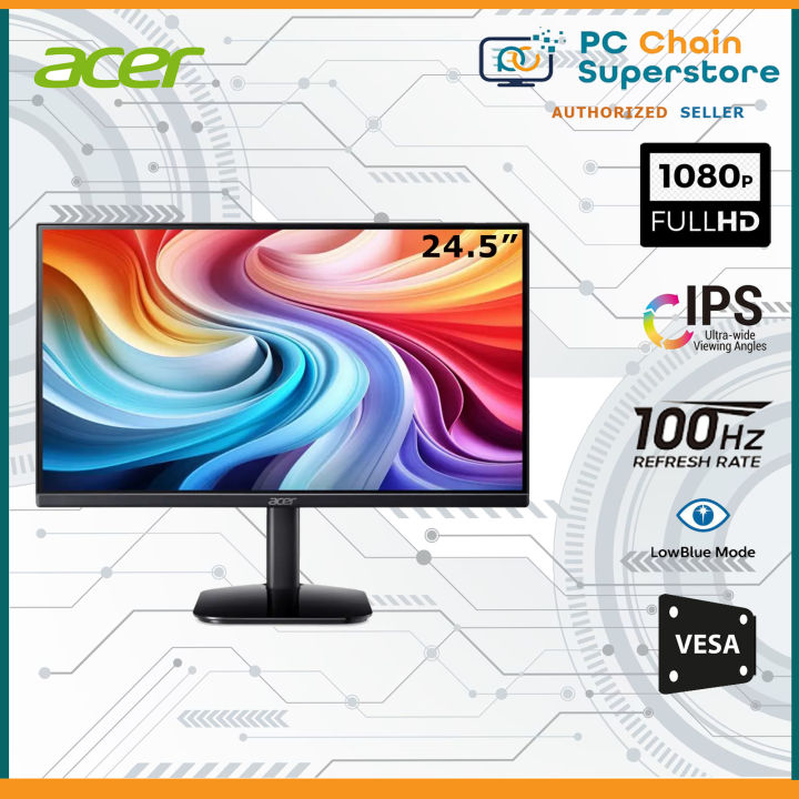 Acer Ka252q E0 Zero Frame Eye Care Monitor 24 5 Full Hd Ips 100hz
