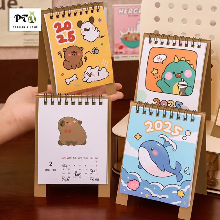 New Year ปฏิทินตั้งโต๊ะปี 2568 Desk Calendar 2025 ปฎิทินพกพา ปกลาย ...