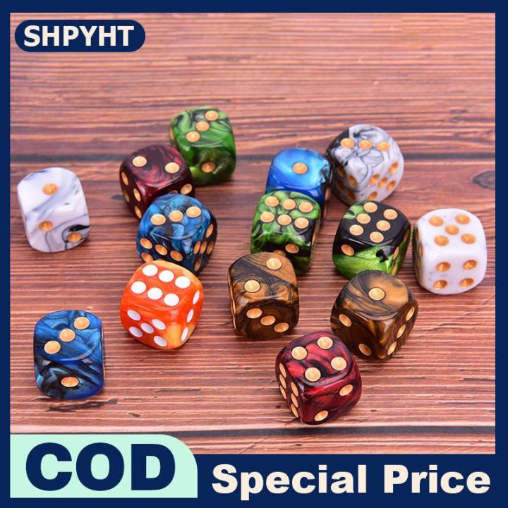 SHPYHT 10pcs/set Round Corner Dice 6 Sided 16mm Dice Playing Table Bar ...