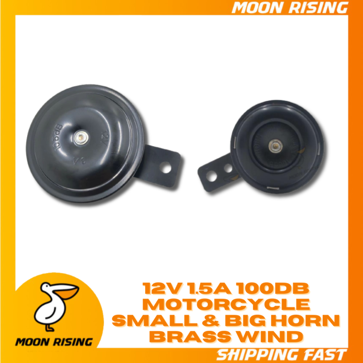 12V 1.5A 100dB MOTORCYCLE SMALL & BIG HORN BRASS WIND MOONRISING ...