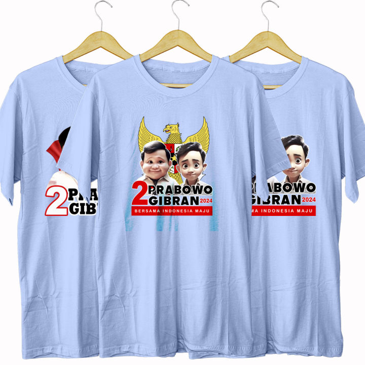 KAOS BIRU MUDA PRABOWO/KAOS PRABOWO/KAOS GEMOY/KAOS CAPRES PRABOWO ...