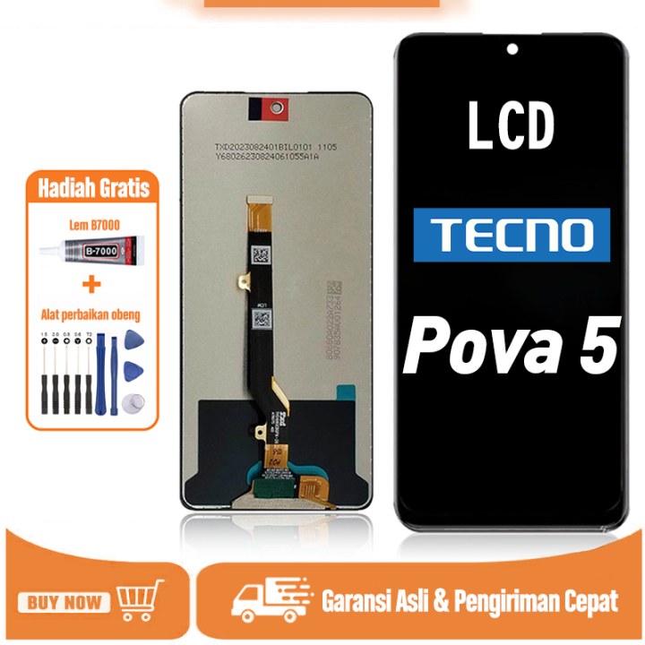 LCD Tecno POVA 5 Original TOUCHSCREEN Kompatibel Untuk Fullset ...