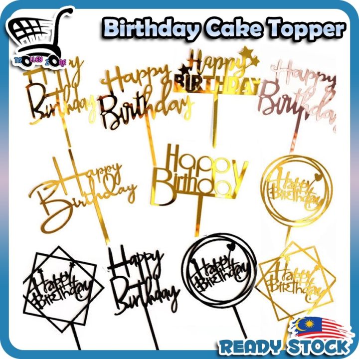 Happy Birthday Cake Topper Acrylic Happy Birthday Cake Decoration ...