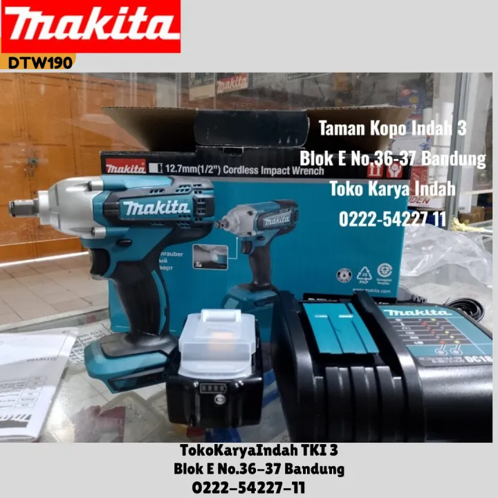 Makita DTW 190 DTW190 Mesin Cordless Impact wrench Pembuka Buka Baut ...