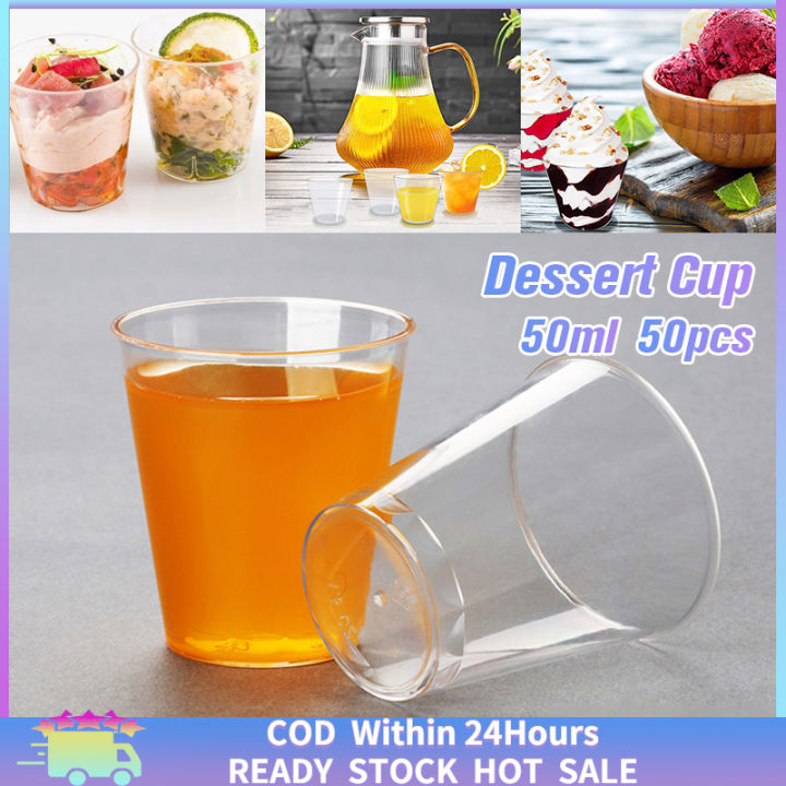 [Fast Delivery] 50Pcs/Bag 50ml Disposable Wedding Party Dessert Cups ...