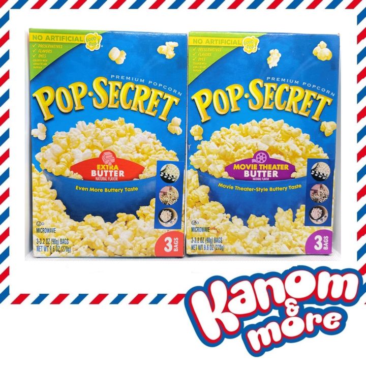 🍿Pop Secret🍿 (ป๊อปซีเคร็ต) ไมโครเวฟป๊อปคอร์น ผลิตจากเมล็ดข้าวโพดแท้ ...
