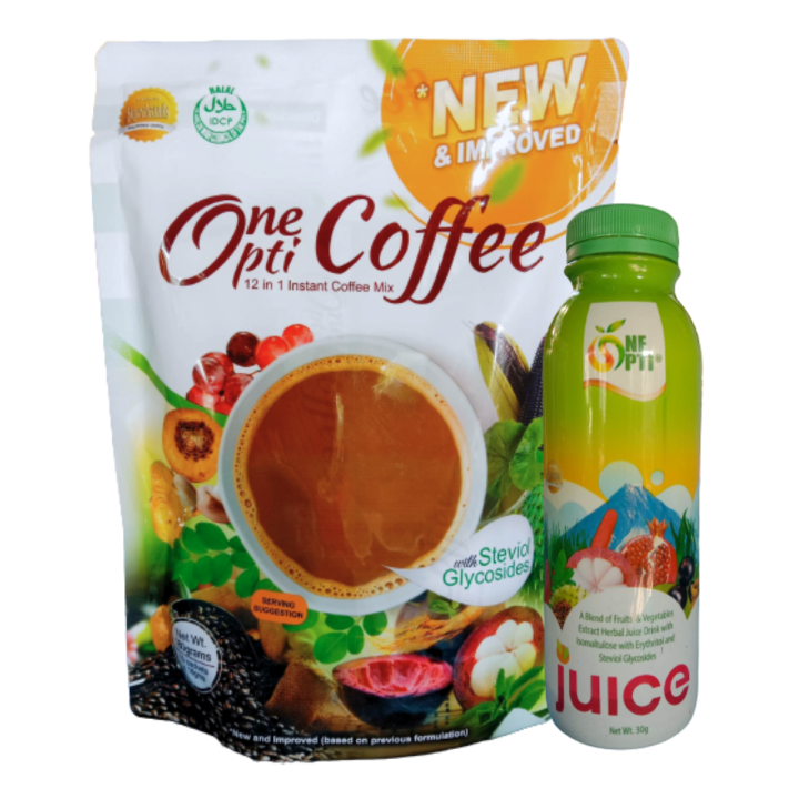 ONE OPTI COFFEE and ONE OPTI JUICE 100% Original 12in1 Instant Coffee ...