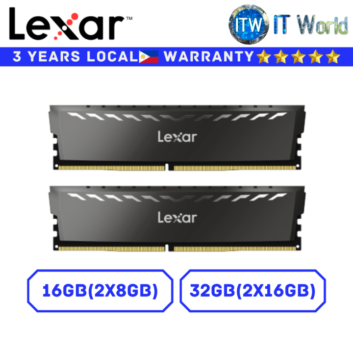 Itw | Lexar DDR4 RAM THOR Dark Grey 16GB(2x8GB)/32GB(2x16GB) 3200Mhz ...