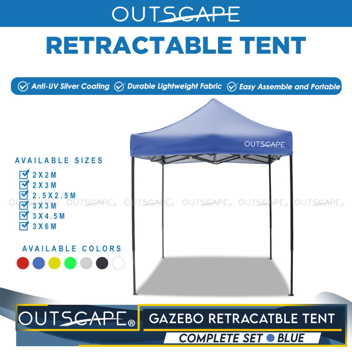 OUTSCAPE Retractable Tent 2x2 | 2.5x2.5 | 2x3 | 3x3 | 3x4.5 | 3x6 Meter ...