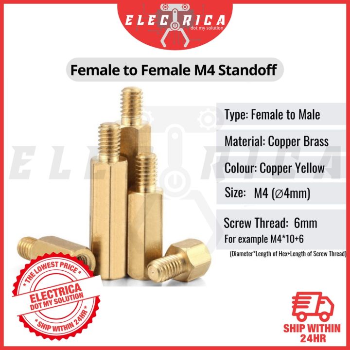 M4 Male to Female Brass Screw Thread PCB Stand-off Spacer | Lazada