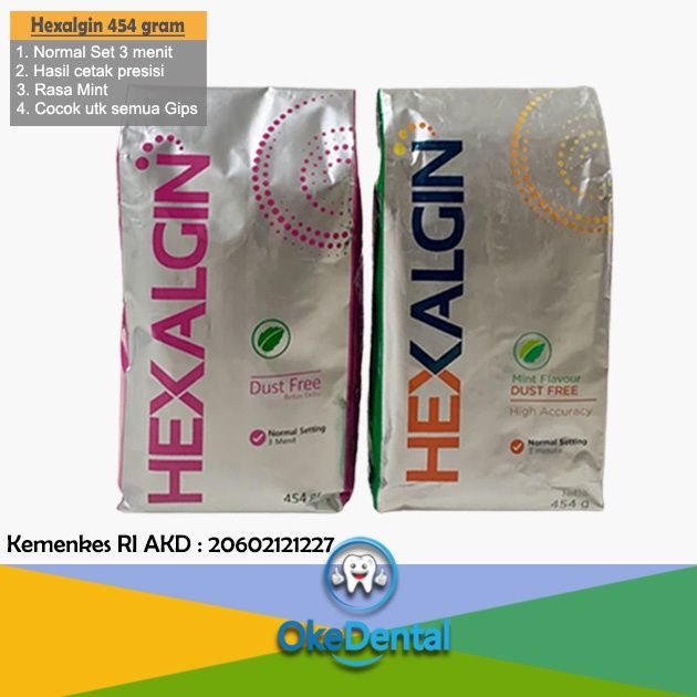 Hexalgin Alginate Impression Material 454 gram Bahan cetak gigi palsu ...
