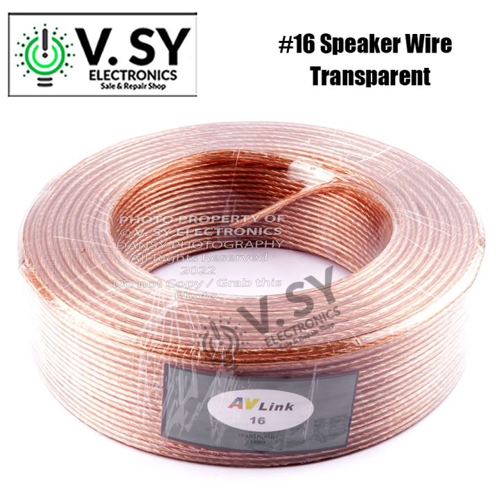 Heavy Duty AV Link or Crown Speaker Wire #16 3m/5m/10m/15m Transparent ...