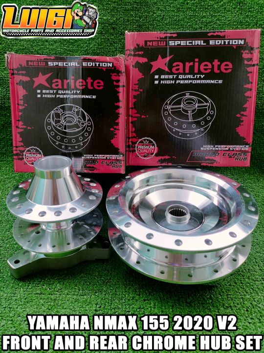 ARIETE YAMAHA NMAX 155 2020 VERSION 2 FRONT AND REAR CHROME HUB SET | Lazada PH