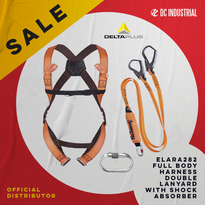 Delta Plus ELARA282 Full Body Harness Double Lanyard with Shock ...