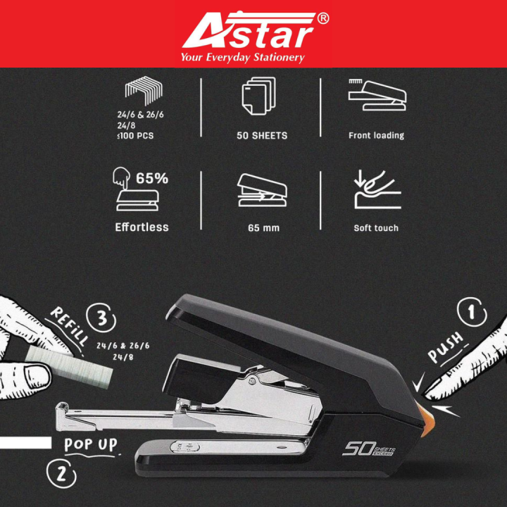 [Heavy Duty] Stapler |Effortless Office Stapler |50 Sheets Capacity Per ...
