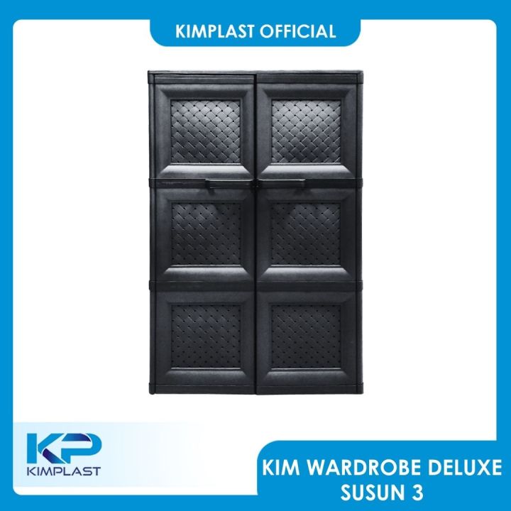 KIMPLAST Wardrobe Susun 3/ Wardrobe KIM Deluxe dan Hitam/ Wardrobe ...