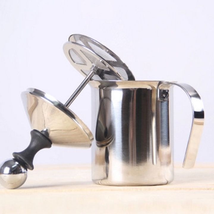Stainless Steel Manual Milk Frother Foamer Double Mesh Coffee Creamer ...
