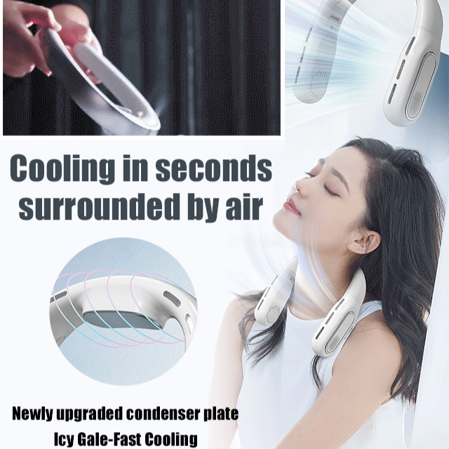 Portable Hanging Neck Fan Foldable Bladeless Neck Fan USB Fan Silent ...