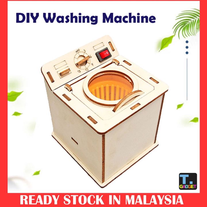 DIY Wooden Washing Machine Toy Handmade Science Experiment Electric Kit ... DIY Wooden Washing Machine Toy Handmade Science Experiment Electric Kit ...