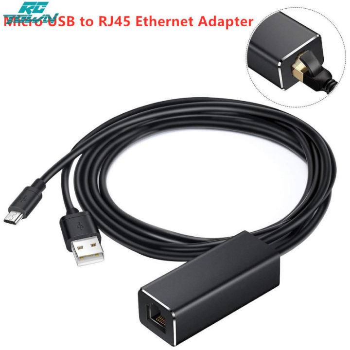 Fire TV Stick Micro USB to RJ45 Ethernet Adapter with USB Power Supply ...