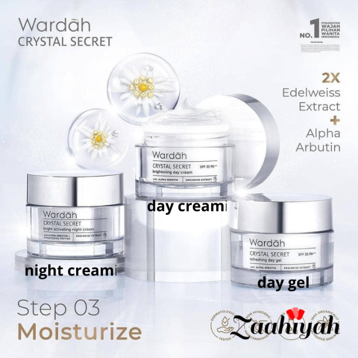 WARDAH Crystal Secret Day Cream/Day Gel/ Night Cream | Lazada Indonesia