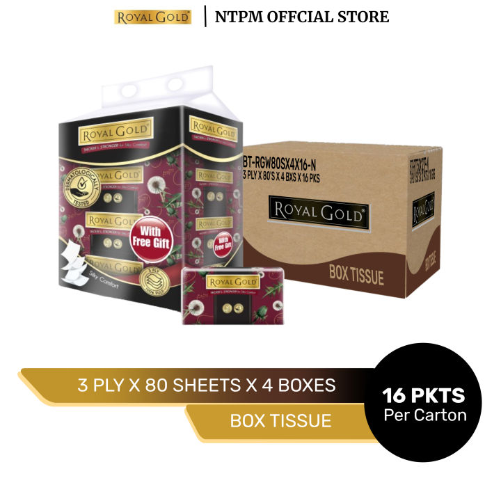 Royal Gold Luxurious White Facial Tissue 80's - Carton | Lazada