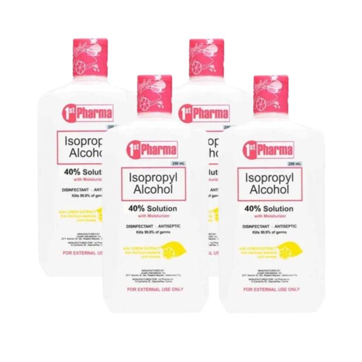 1st Pharma 40% Isopropyl Alcohol with Moisturizer Lemon 250ml - Pack of ...