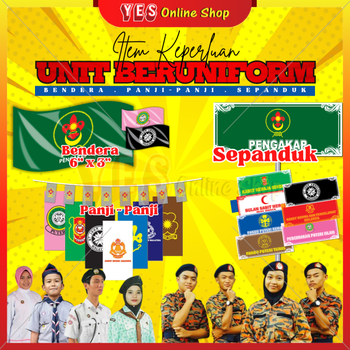 [READY STOCK] BENDERA Unit Beruniform // PANJI // SEPANDUK PAPAN ...