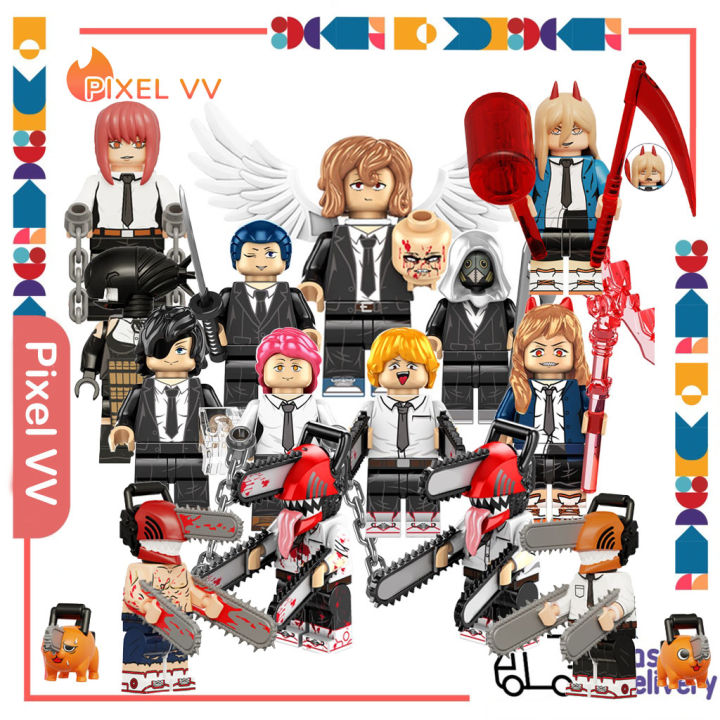 Chainsaw Man Minifigures Denji Pochita Power Makima Mini Figures Denji ... Chainsaw Man Minifigures Denji Pochita Power Makima Mini Figures Denji ...