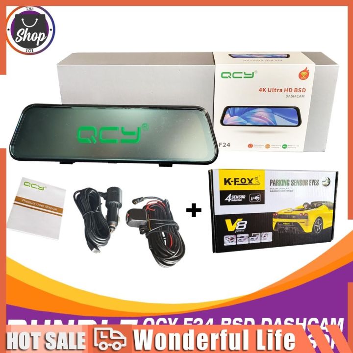 BUNDLE QCY F24 4K Resolution BSD Blind Spot Detection WITH FREE KFOX ...