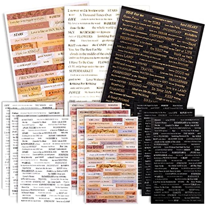 12 Sheet Quote Stickers for Journaling, Scrapbook Stickers for ...
